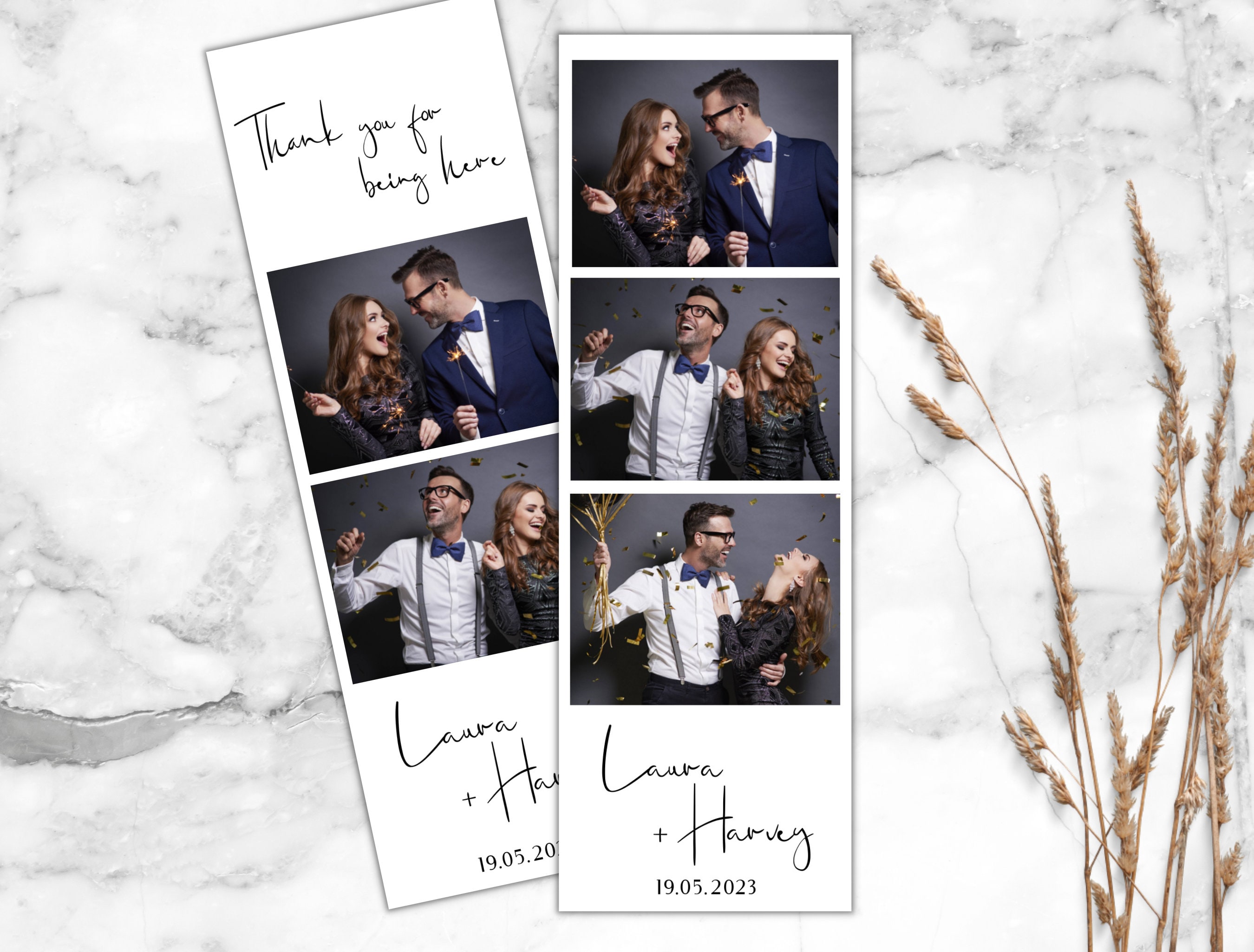 Wedding Photo Booth Card, Photo Booth Strip Frame, Modern Minimalist ...