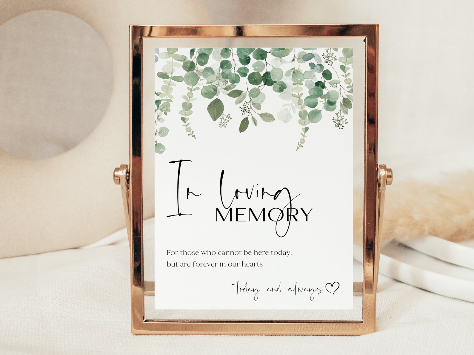 Eucalyptus in Loving Memory Sign Template, in Remembrance Sign ...