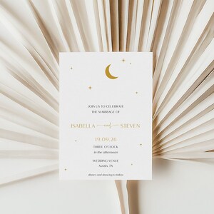 Celestial Wedding Invitation Template, Star Wedding Invitation, Moon ...