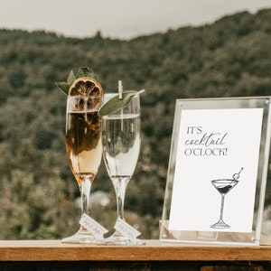 Cocktail Hour Sign Template, Cocktail Hour This Way Printable, Every ...