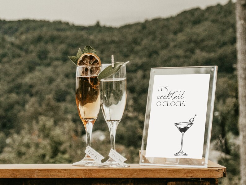 Cocktail Hour Sign Template, Cocktail Hour This Way Printable, Every ...