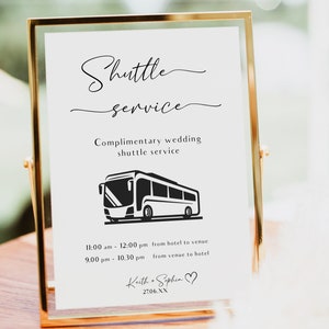 Wedding Shuttle Sign Template, Wedding Transportation Sign, Wedding ...