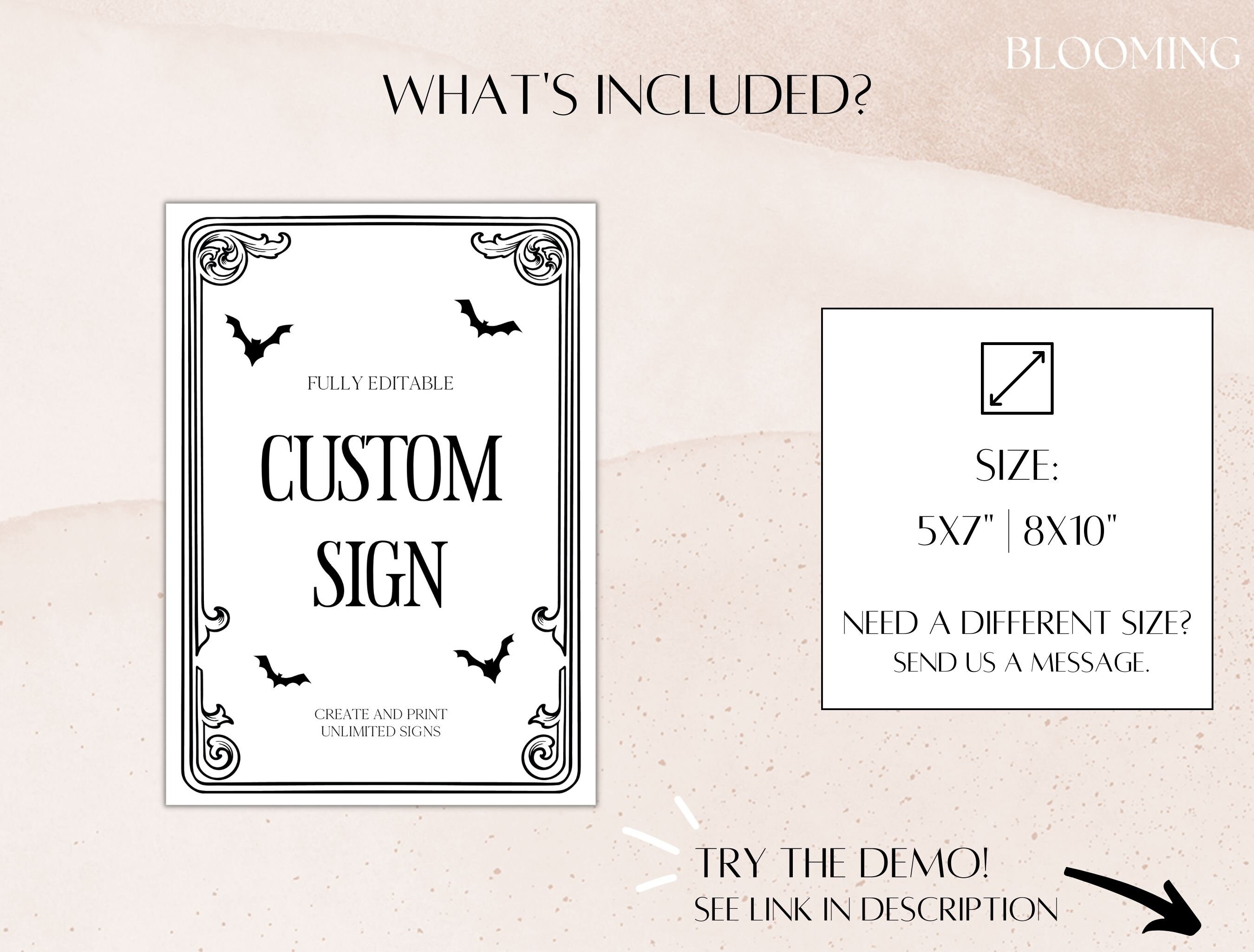 Halloween Custom Sign Editable Template, Printable Baby Shower ...