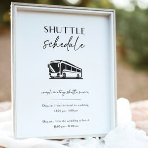 Wedding Shuttle Sign Template, Wedding Transportation Sign, Wedding ...