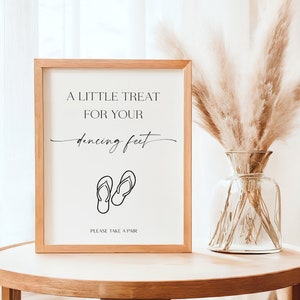 Dancing Feet Sign Template, Wedding Flip Flops Sign, Minimalist Simple ...