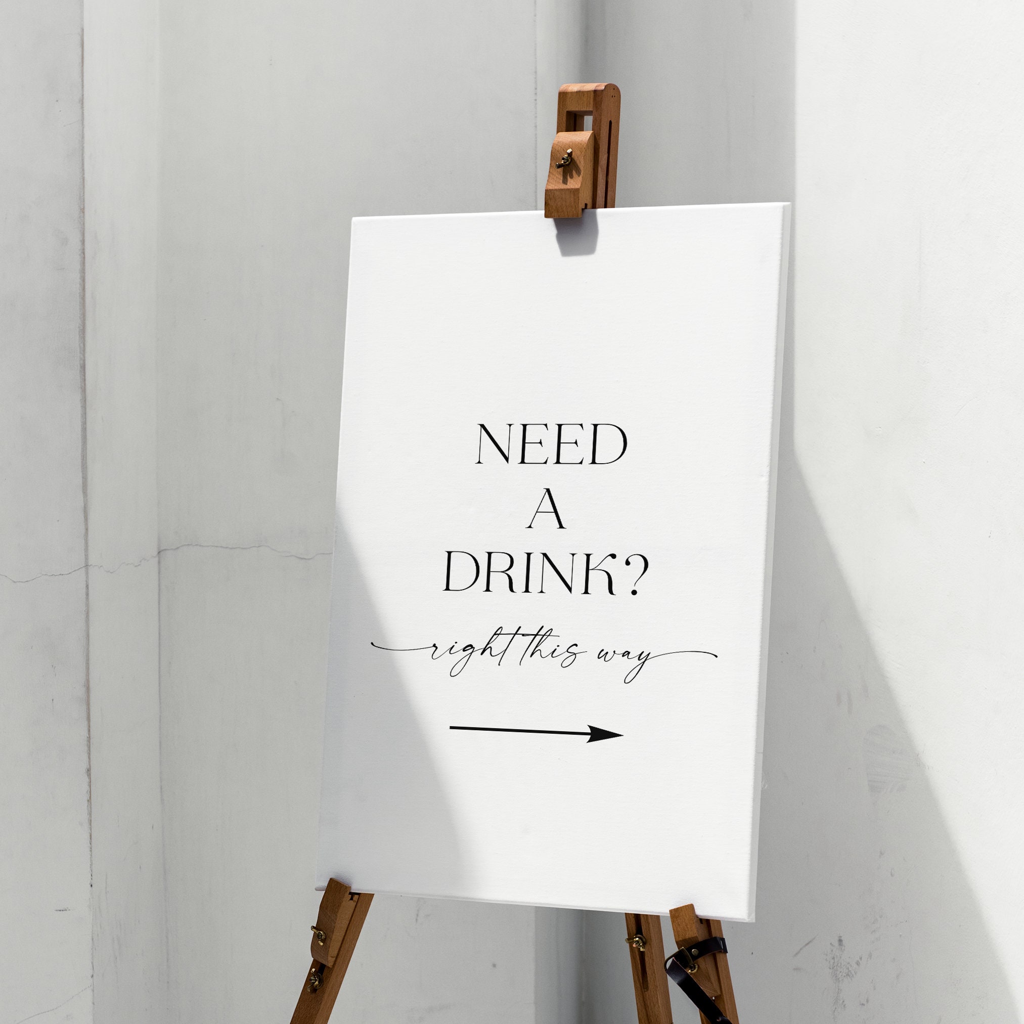 This Way to the Bar Sign Template, Direction Arrow Sign, Sign for ...