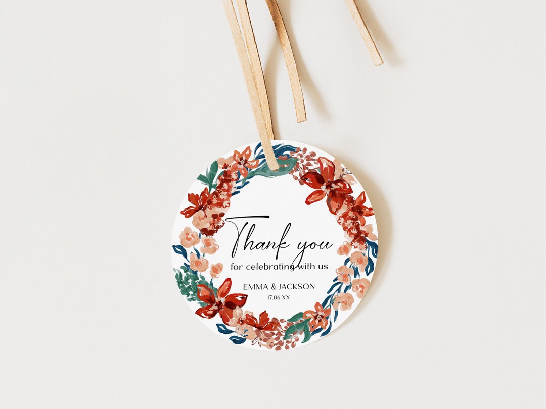 Editable Round Tags, Instant Download, Boho Custom Round Tag, Bohemian ...