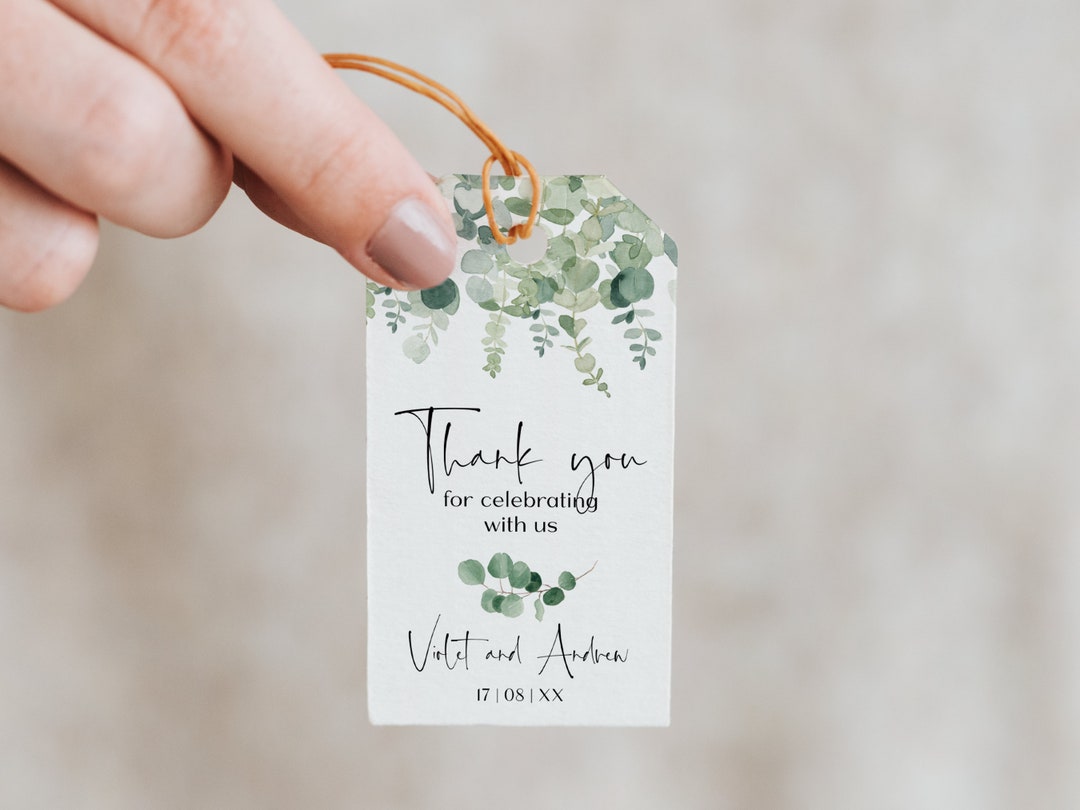 Thank You Tags, Printable Gift Tags, Greenery Wedding Favor Tags ...