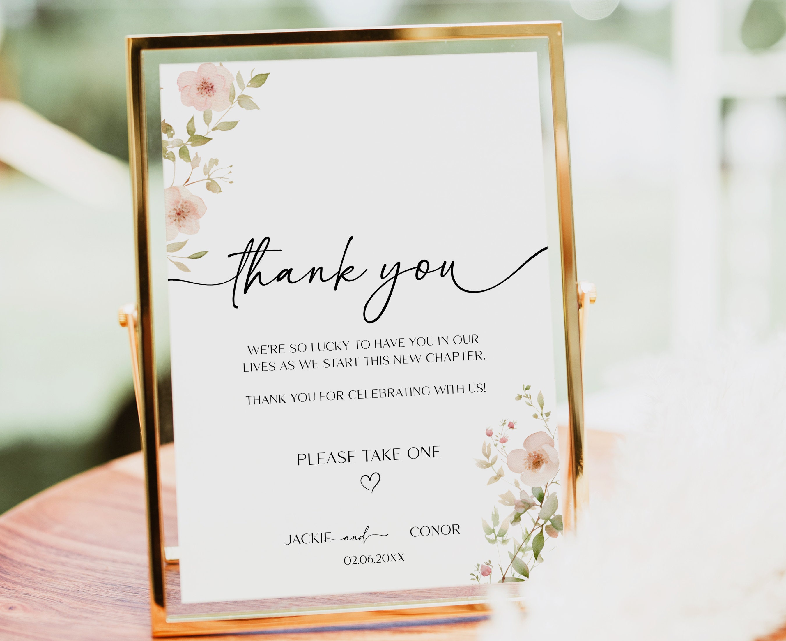 Wedding Guest Favors Sign Template, Floral Please Take One Party Favor ...