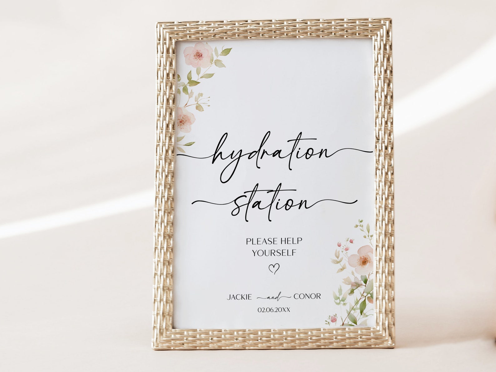Hydration Station Wedding Sign, Printable Template Water Station Sign ...