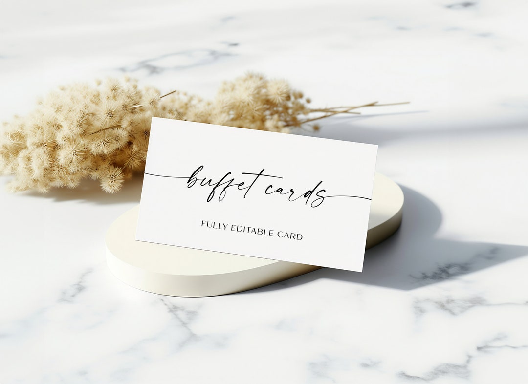 Minimalist Buffet Card Template, Modern Wedding Buffet Cards, Modern ...