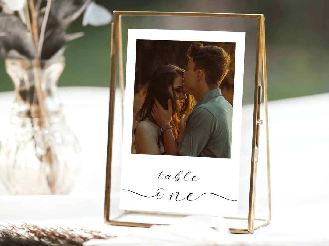 Wedding Table Numbers With Photo, Photo Table Numbers Template, Table ...
