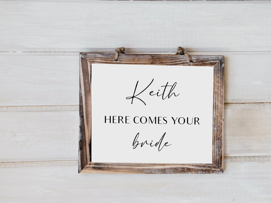 Here Come the Bride Wedding Sign Template, Page Boy Sign, Flower Girl ...
