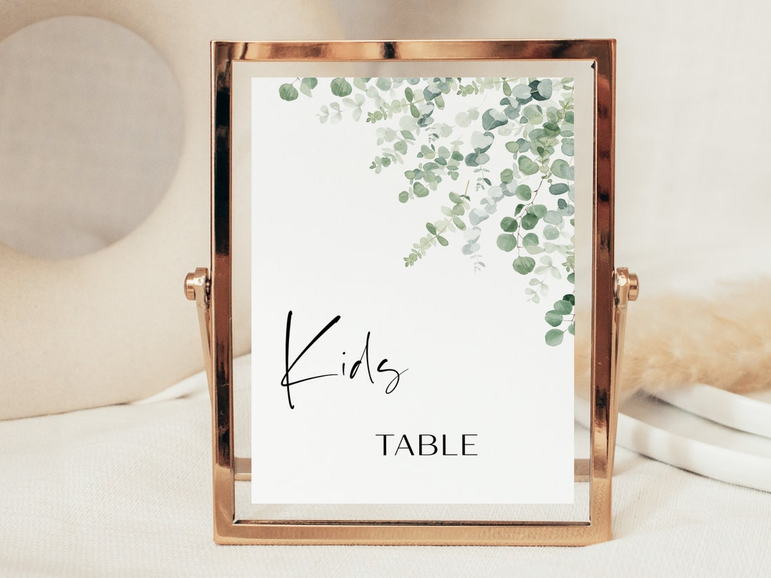 Wedding Kids Table Sign Printable, Wedding Kids Table Activity Sign ...