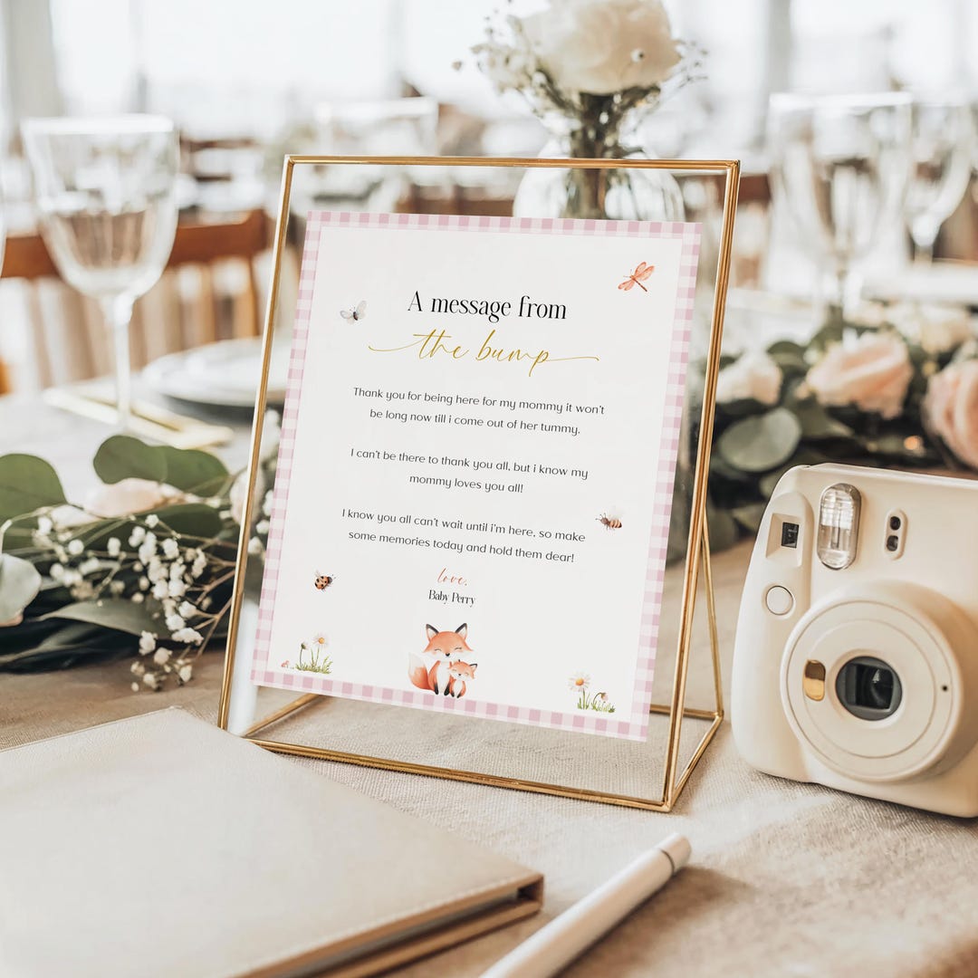 Baby Bump Sign Template, A Message From the Bump Sign, Printable Baby ...