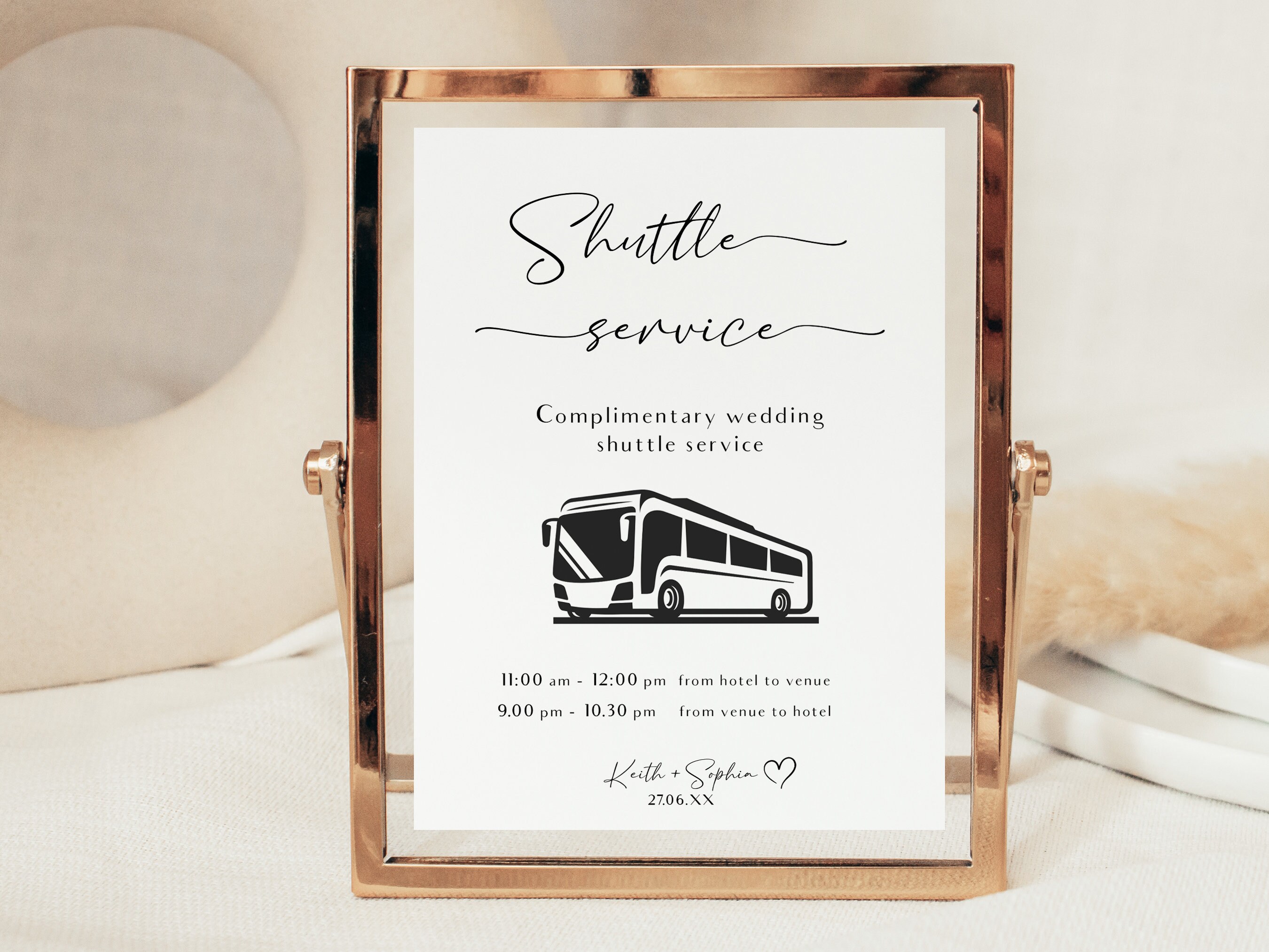 Wedding Shuttle Sign Template Wedding Transportation Sign - Etsy