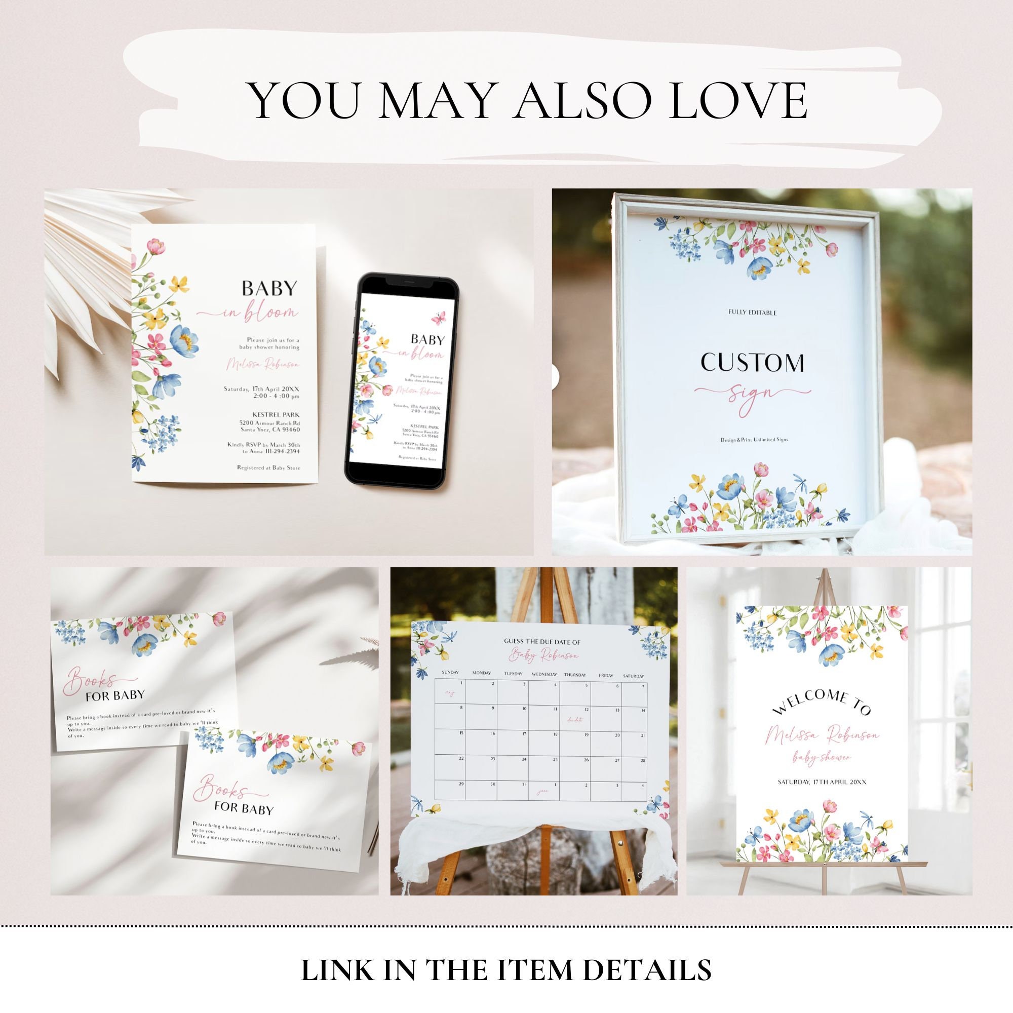 Baby in Bloom Drink Menu Template, Floral Bar Menu Sign, Editable ...