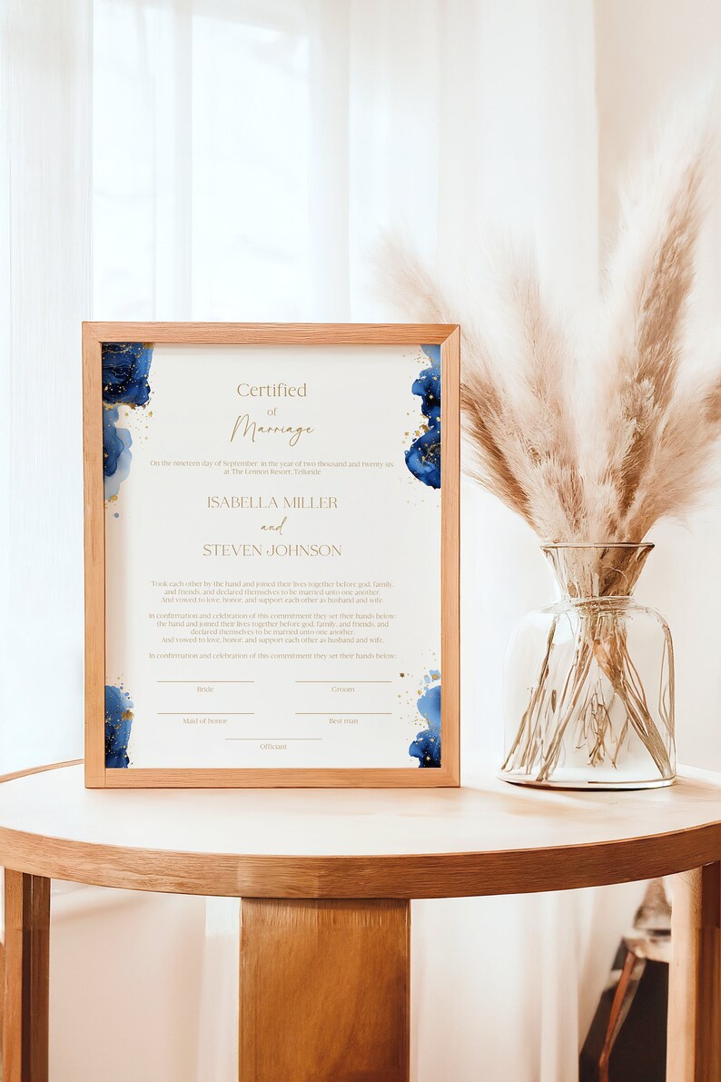Celestial Marriage Certificate Template, Custom Certificate of Marriage ...