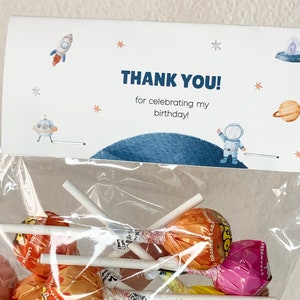 Editable Treat Bag Toppers, Astronaut Birthday Party, Outer Space Candy ...