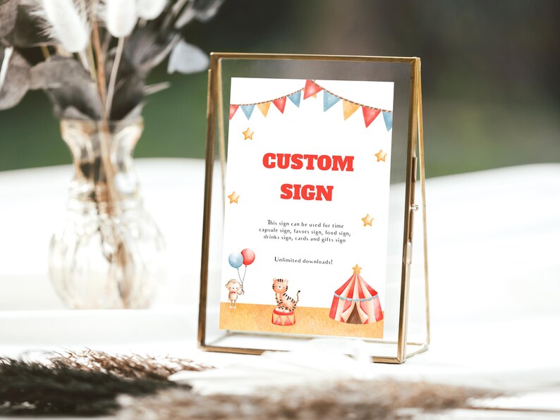 Editable Custom Sign Circus, Birthday Sign Carnival, Birthday Circus ...