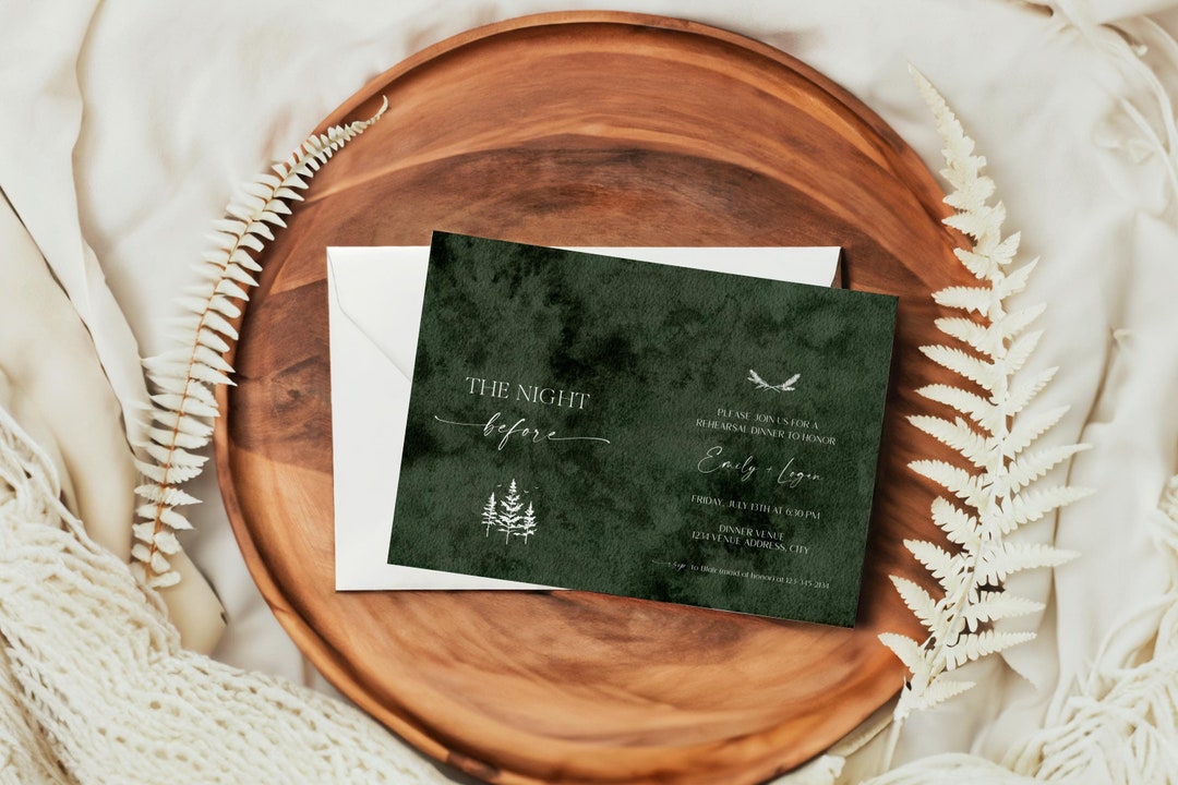 Forest the Night Before Wedding Invitation Template, Woodland Forest ...