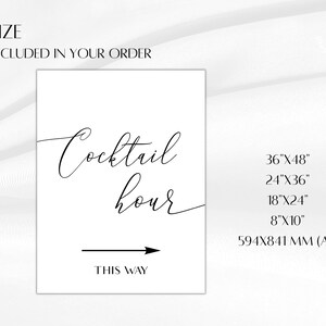 Cocktail Hour Sign Template Direction Arrow Sign Sign for - Etsy