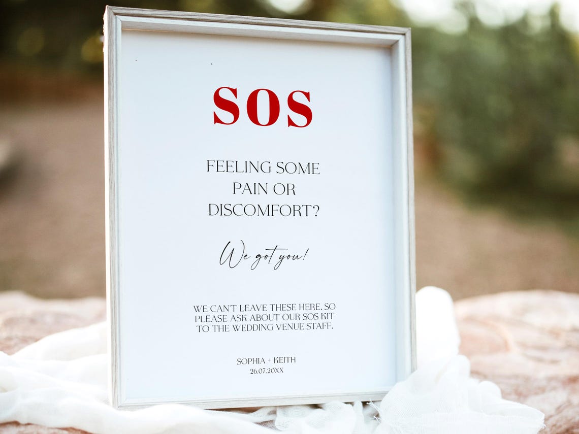 SOS Pills at A Wedding Template, Wedding Hangover Kit, Printable ...