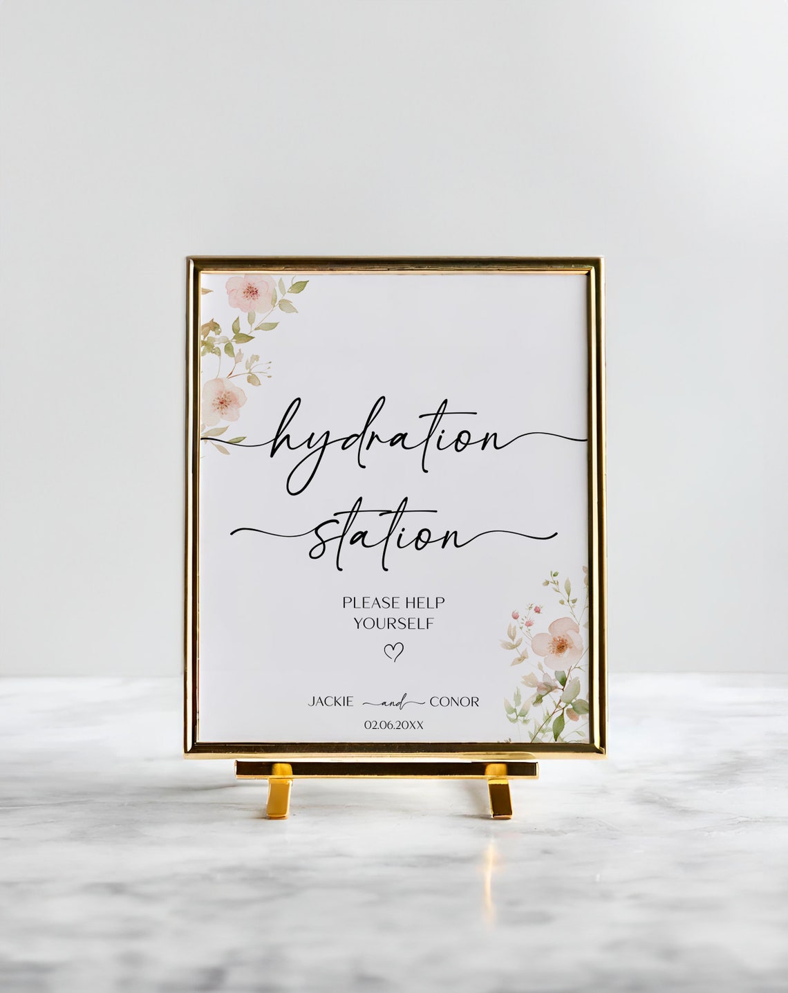 Hydration Station Wedding Sign, Printable Template Water Station Sign ...