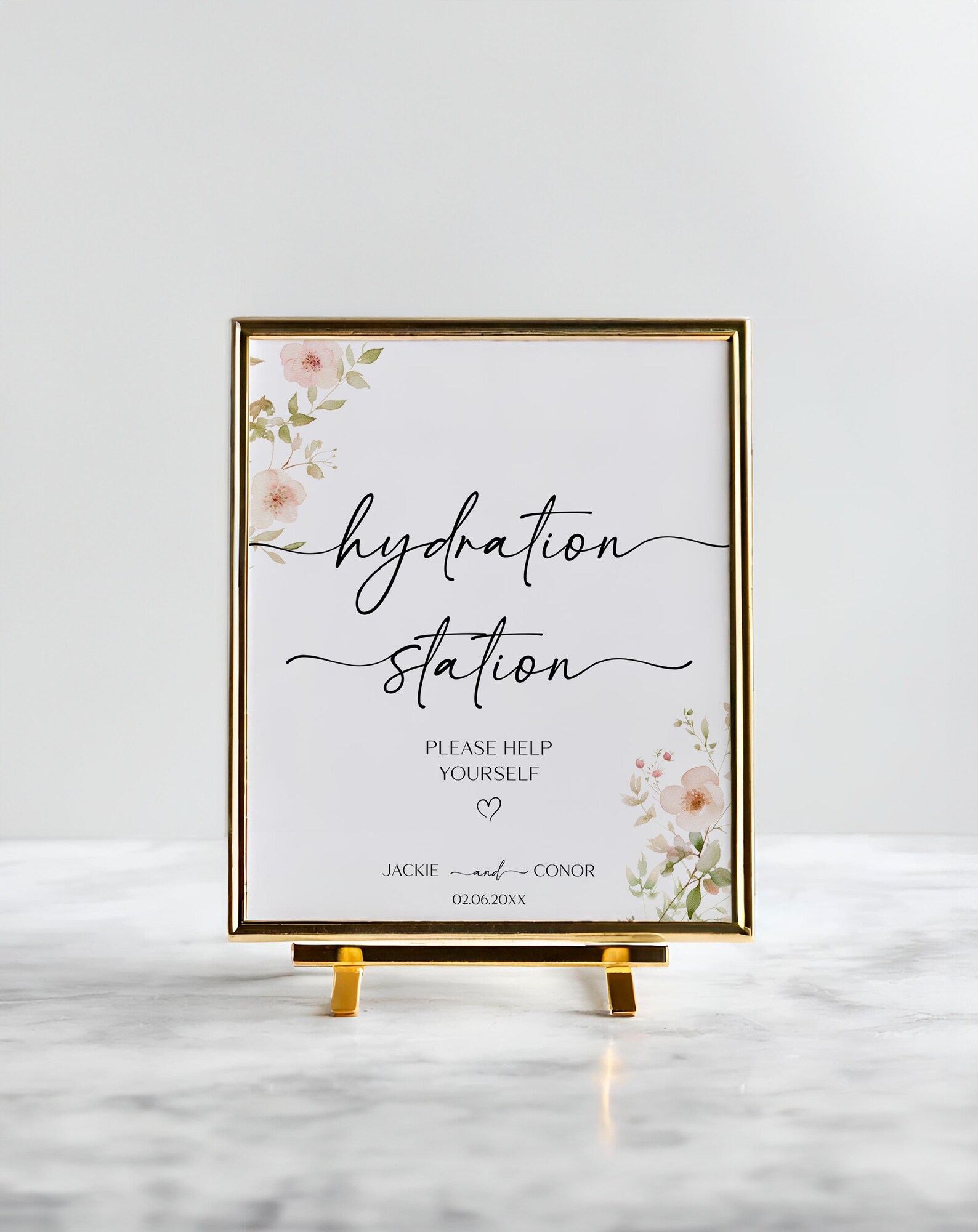 Hydration Station Wedding Sign, Printable Template Water Station Sign ...