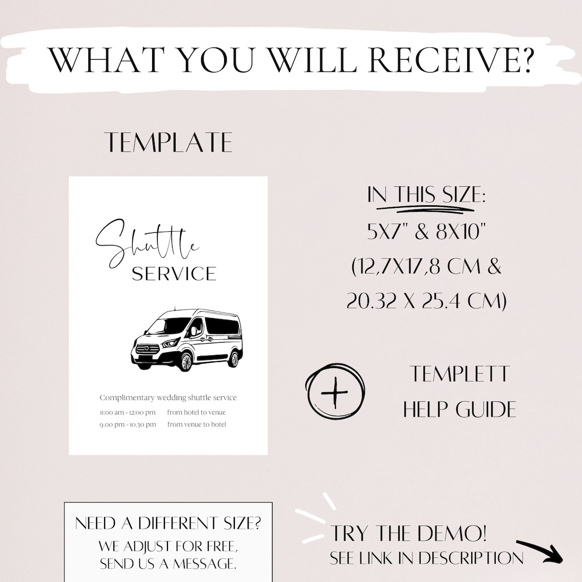 Shuttle Sign Template, Wedding Transportation Sign, Wedding Shuttle ...