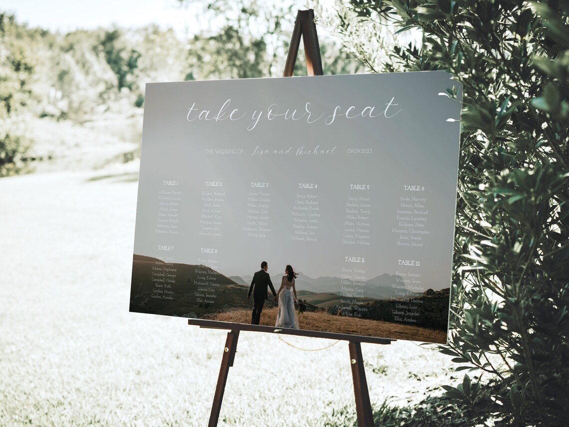 Wedding Photo Seating Chart Template, Seating Chart Template With ...