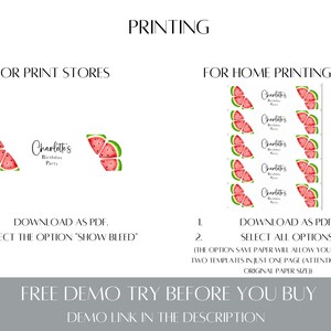 Watermelon Water Bottle Label, Water Bottle Label Kids, Birthday Favor ...