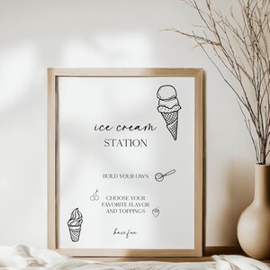 Ice Cream Bar Station Sign, Editable Shower Shower Ice Cream Sign ...