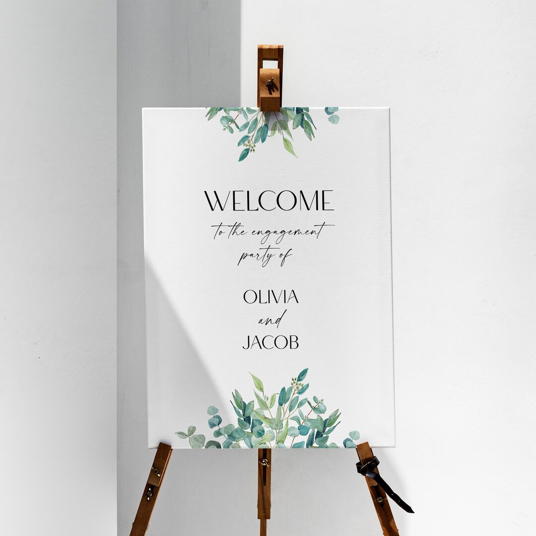 Editable Wedding Welcome Sign Template, Eucalyptus Welcome Board ...
