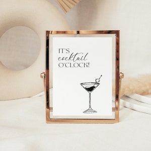 Cocktail Hour Sign Template, Cocktail Hour This Way Printable, Every ...
