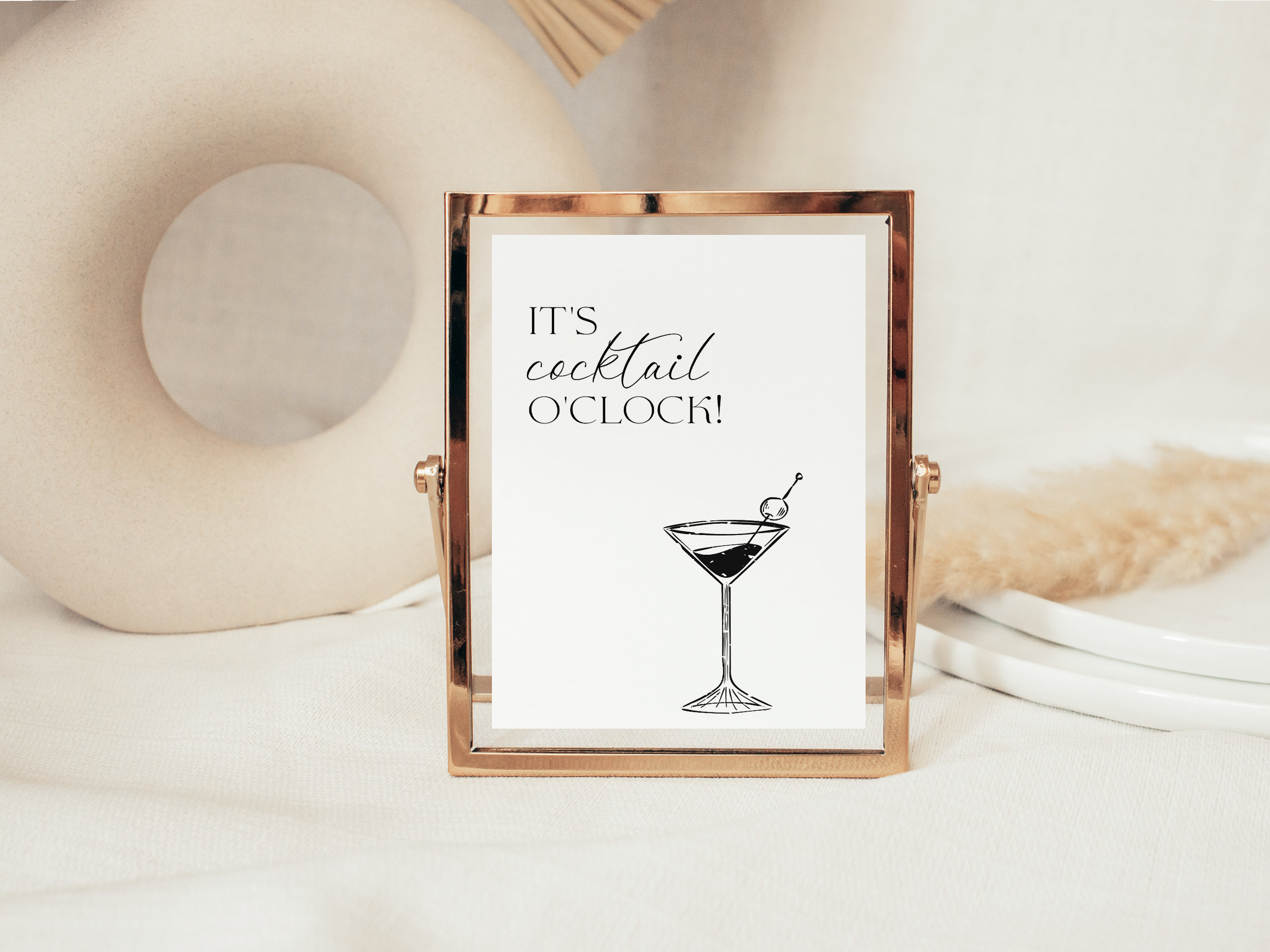 Cocktail Hour Sign Template, Cocktail Hour This Way Printable, Every ...