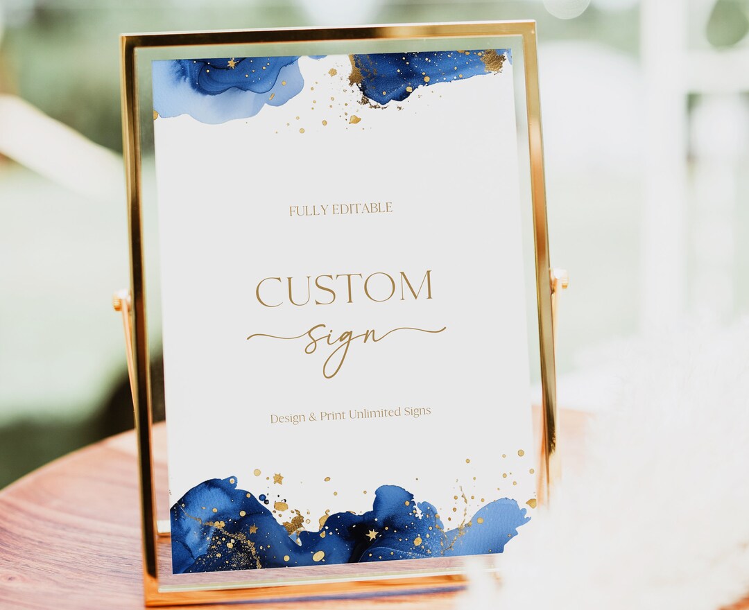 Celestial Custom Wedding Sign Template, Moon and Stars Printable ...