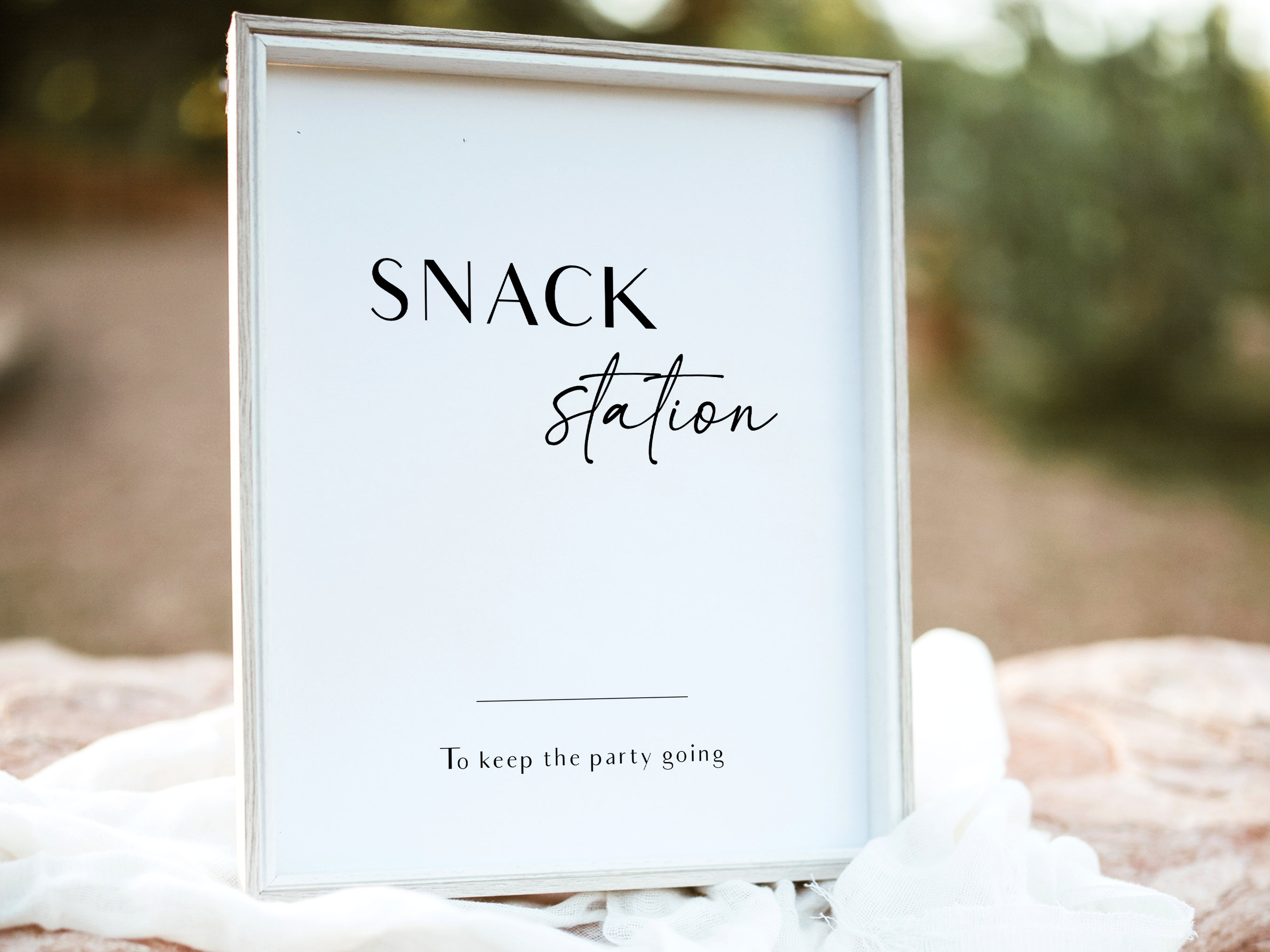 Snack Station Template, Snack Bar Sign, Late Night Snacks, Wedding ...