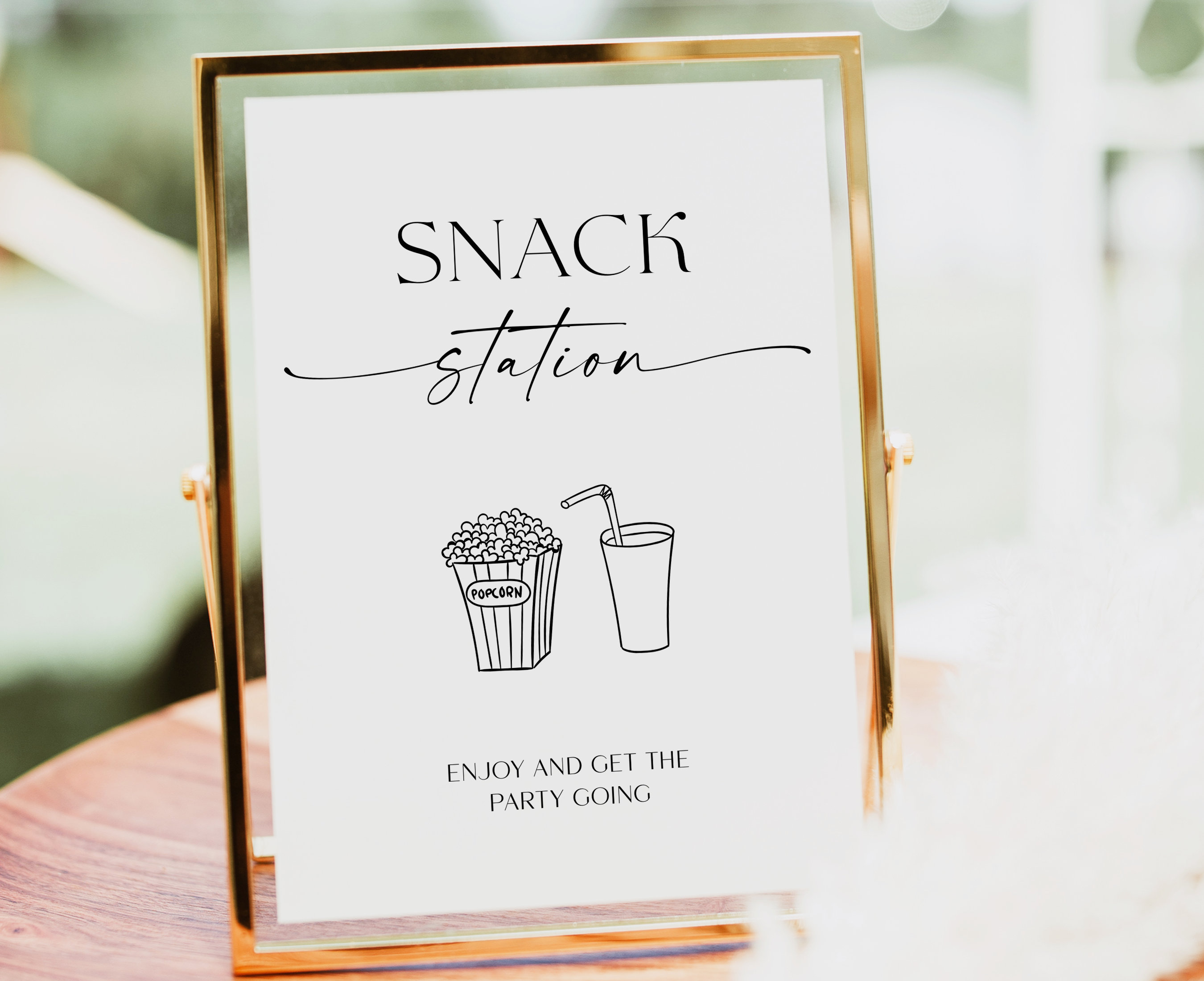 Snack Station Template, Snack Bar Sign, Late Night Snacks, Wedding ...