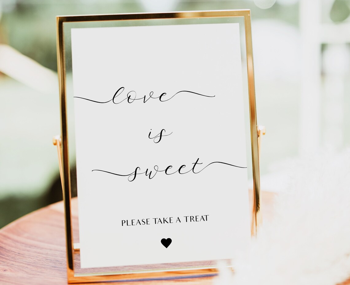 Love is Sweet Sign, Wedding Signage, Minimalist Wedding Sign Template ...