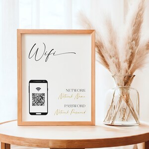 Wifi QR Code Sign Template, Wifi Password Sign Printable, Editable Wifi ...