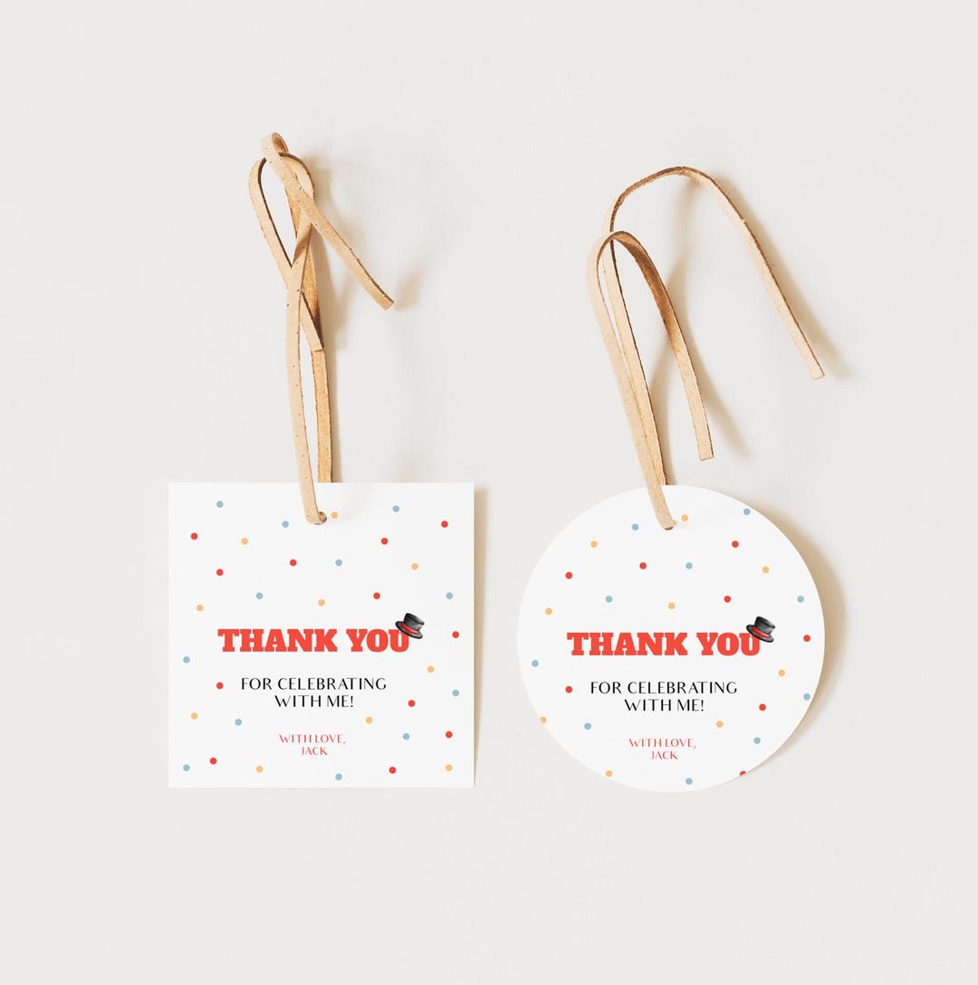 Round Favor Tag Template, Circus Round Tag Square Tag, Carnival ...