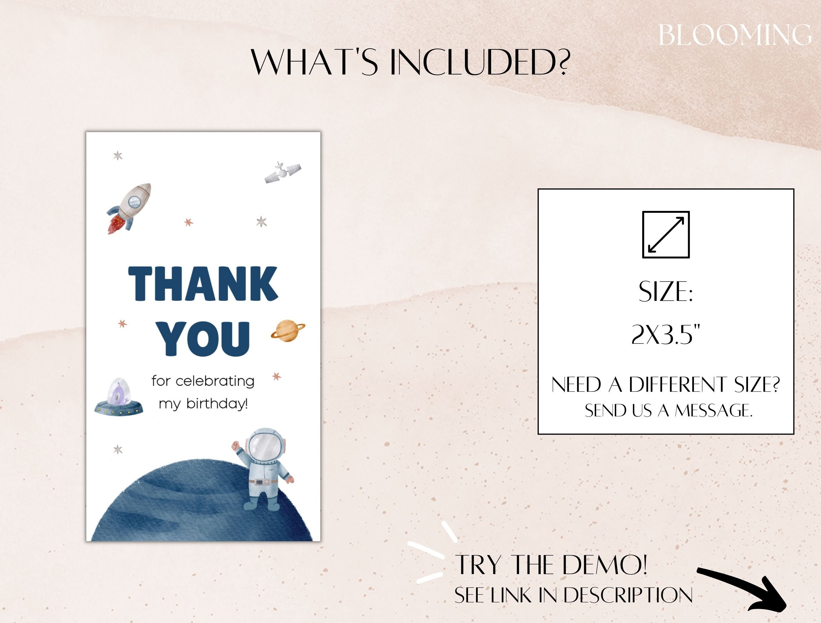 Editable Outer Space Favor Tags, Space Birthday Thank You Label, Galaxy ...