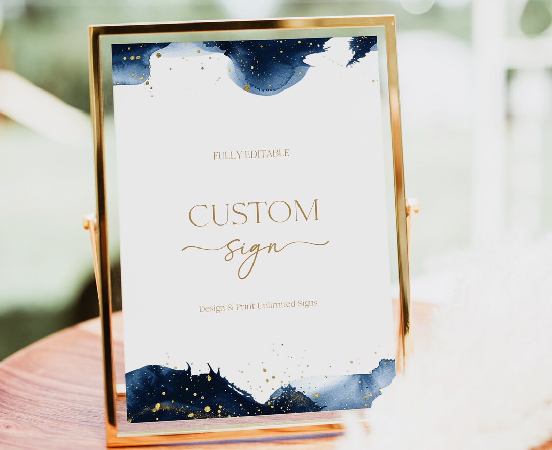 Celestial Custom Wedding Sign Template, Moon and Stars Printable ...