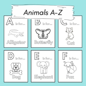 26 Pages Animals A-Z Coloring Pages | Animal ABC Coloring Book | ABC ...