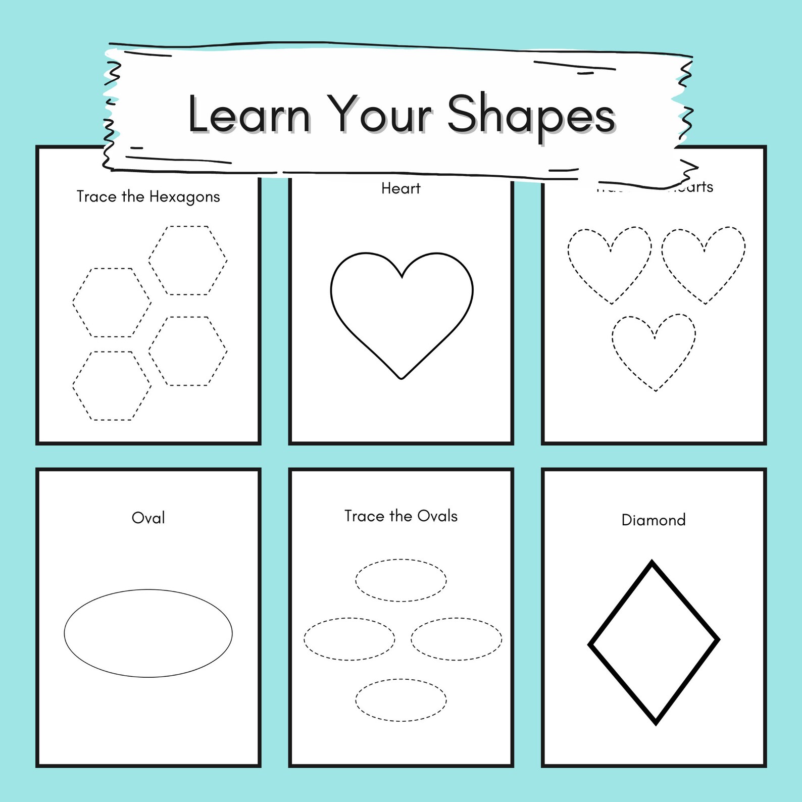 Shapes Coloring Book | Trace Shapes Activity for Kids | Preschool ...