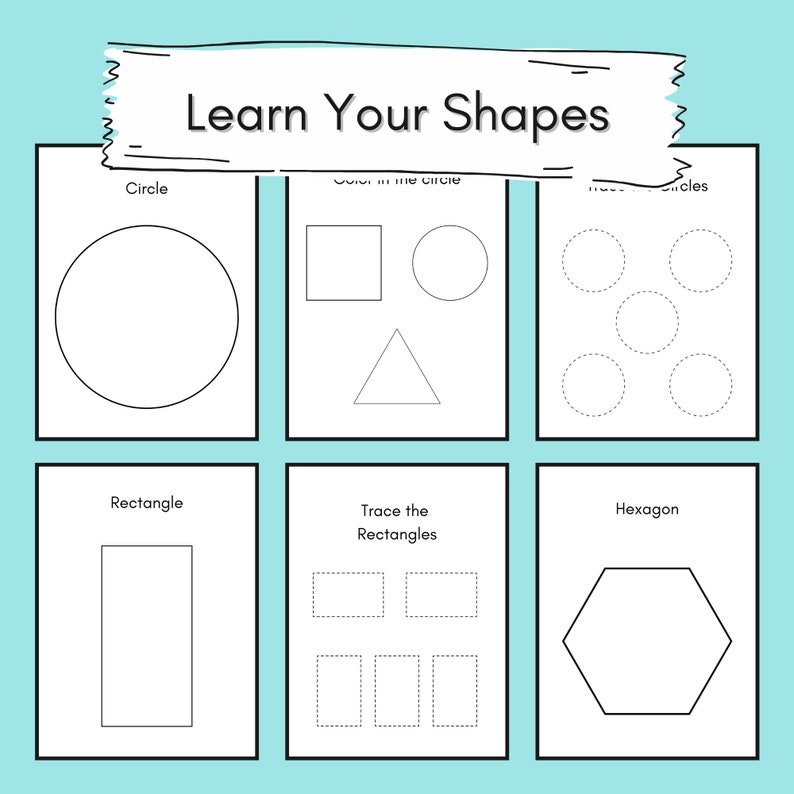 Shapes Coloring Book | Trace Shapes Activity for Kids | Preschool ...