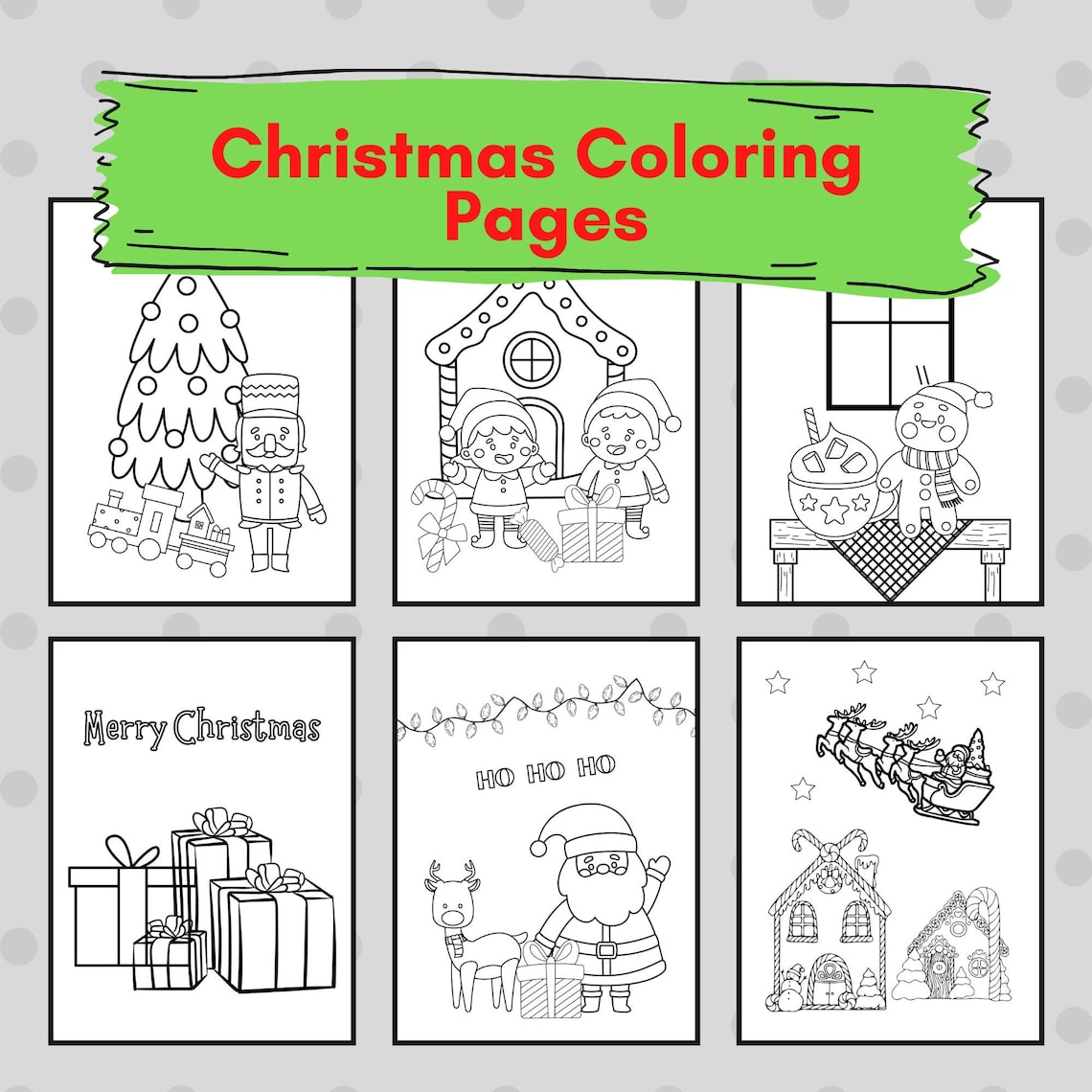 Merry Christmas Themed Coloring Book for Kids Happy Holidays Coloring ...