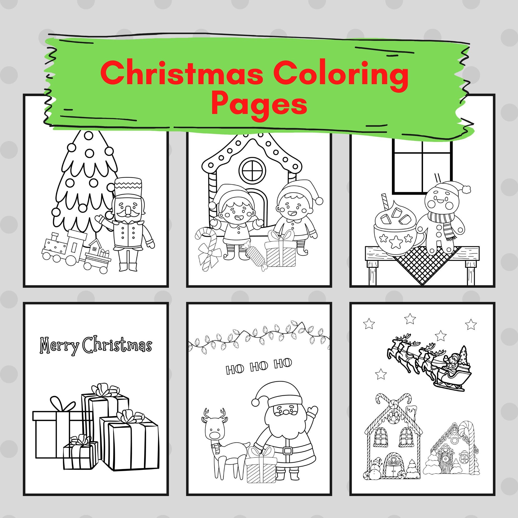Merry Christmas Themed Coloring Book for Kids Happy Holidays Coloring ...