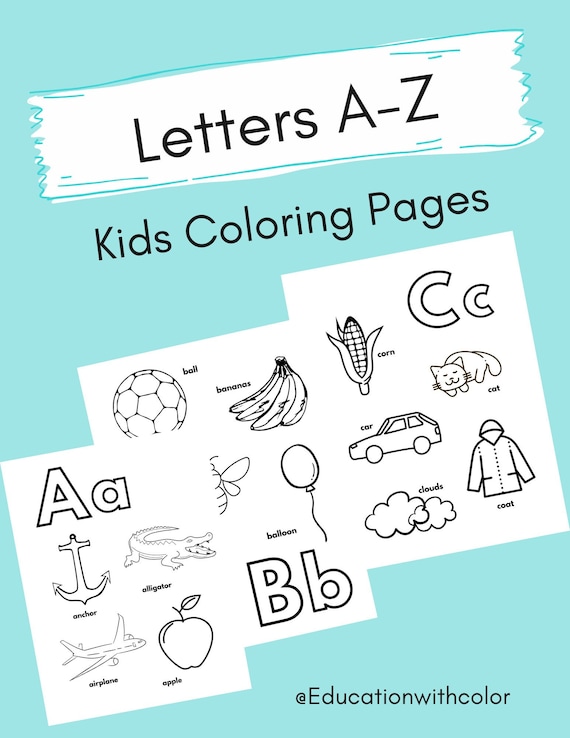 26 Alphabet Coloring Pages ABC Preschool Kindergarten & - Etsy